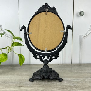Mid Century Gothic Victorian Style Cast Iron Vanity Mirror, Tilting ...