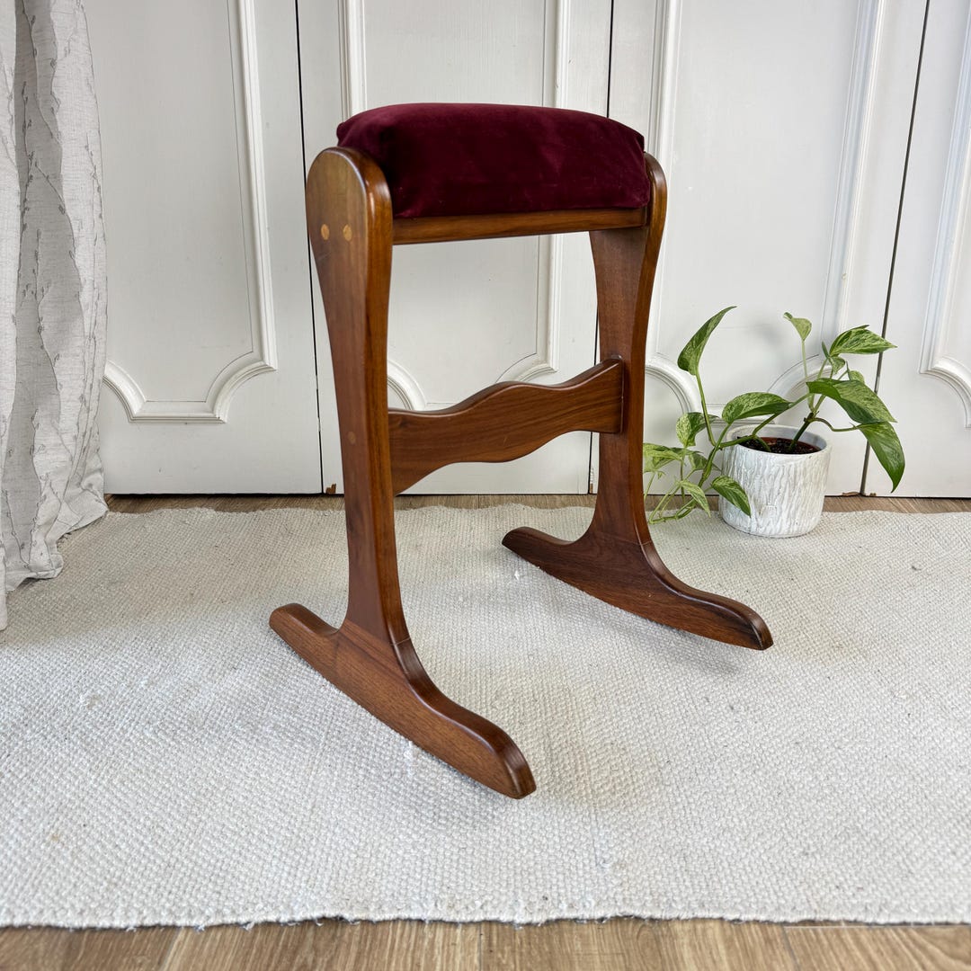 Vintage Rocking Gout Footstool, Unique Rocking Foot Stool, 19-1/2