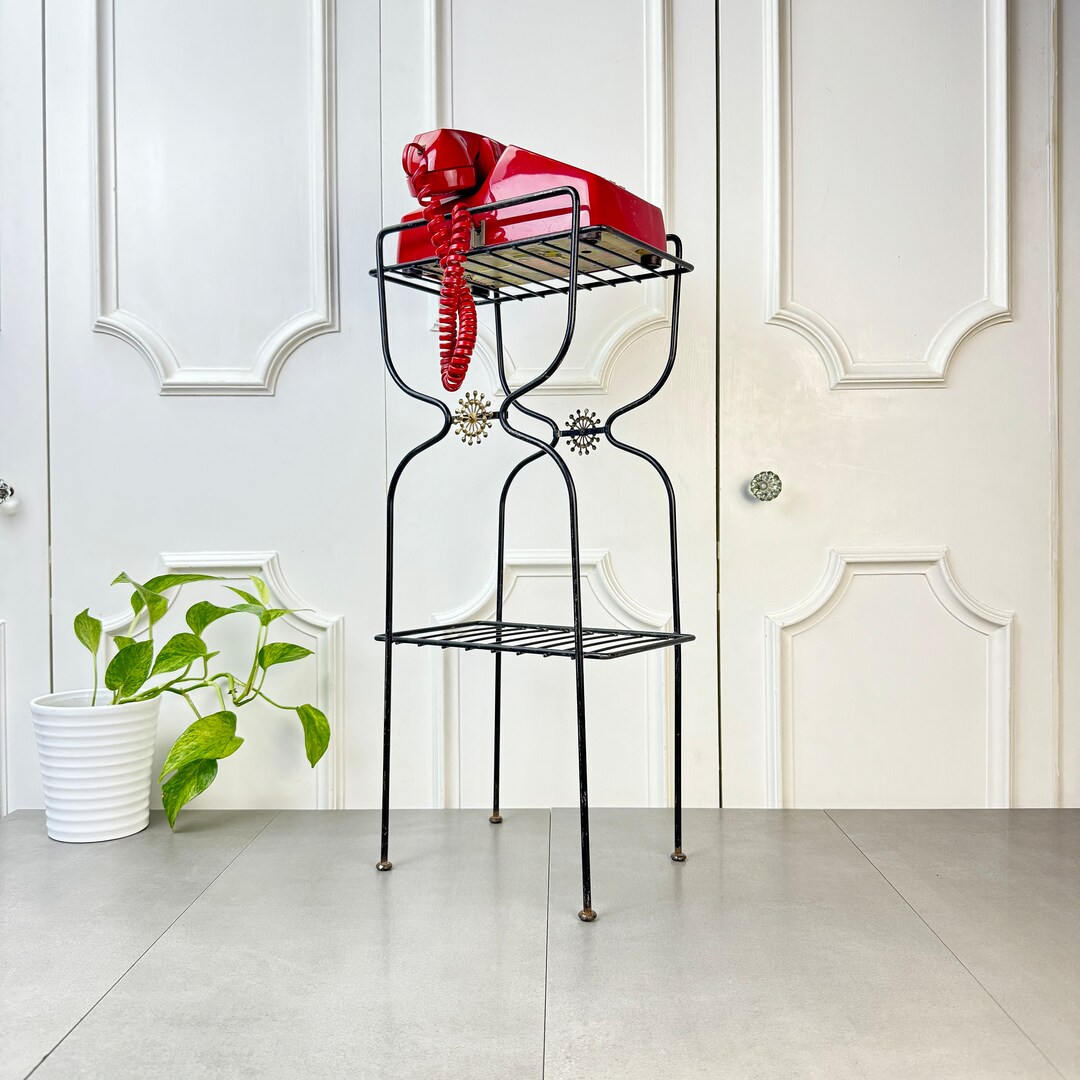 Vintage Atomic Telephone Stand, Richard Galef Style Accent - Etsy
