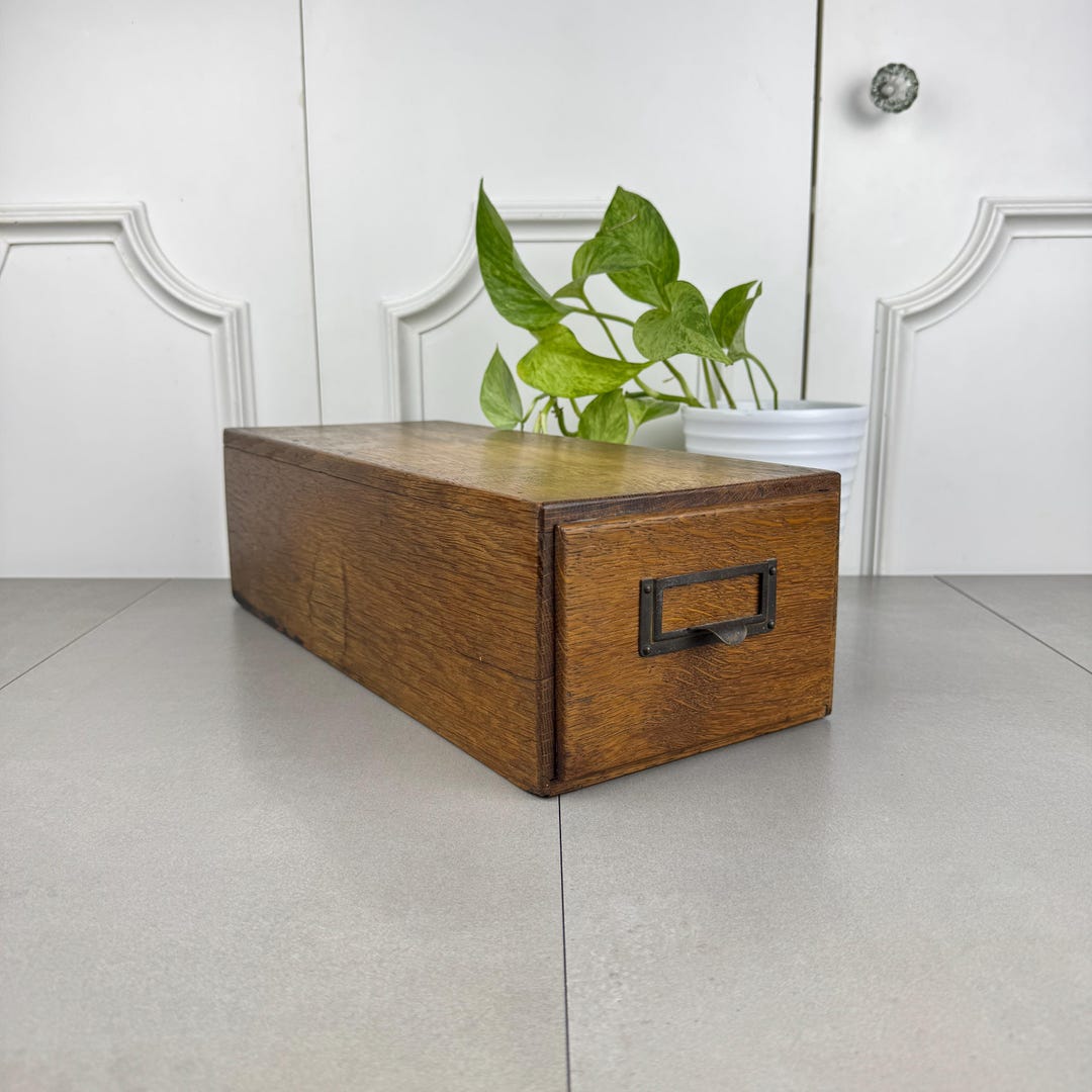 Wooden Single Drawer Library Card Catalog, Tabletop Library Index File ...
