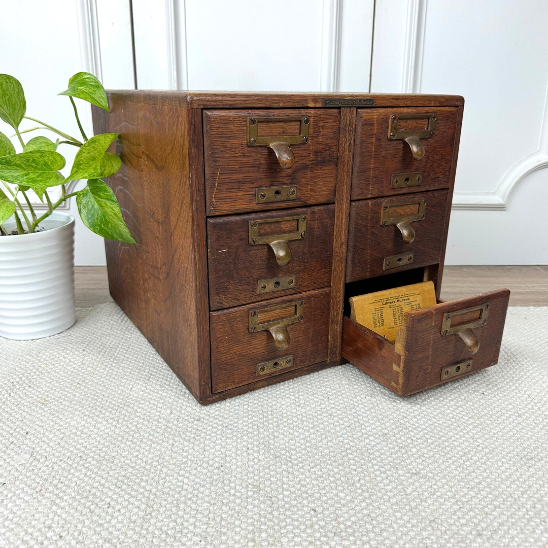 Antique 6 Drawer Library File Cabinet by Sole Makers, Dovetailed, Last ...