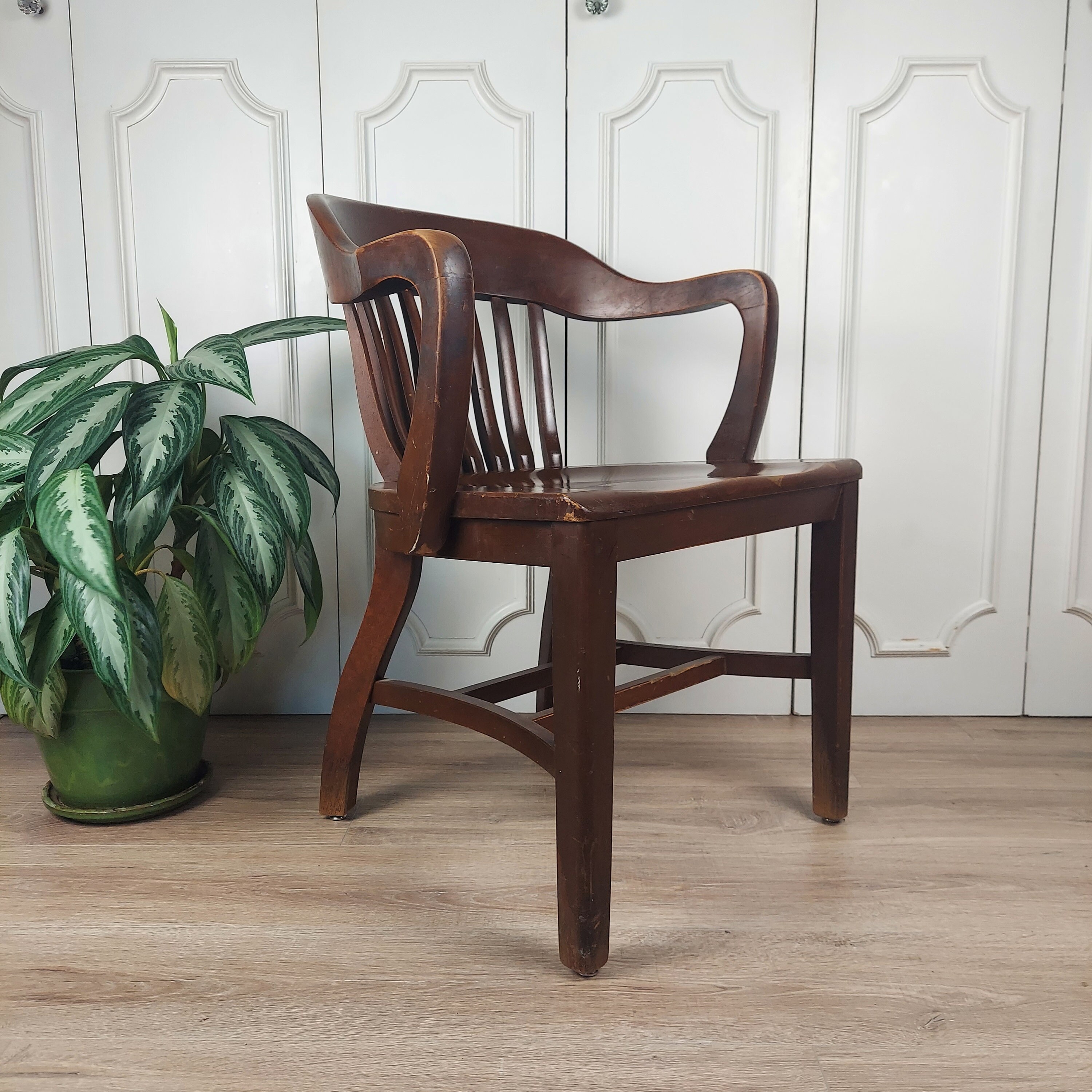 Antique Mission Style Bankers Armchair Bank of England or - Etsy