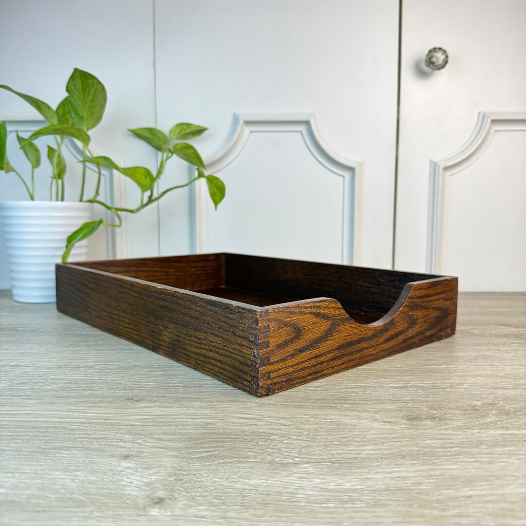 Vintage Wooden Legal Paper Tray With Box Joint / Dovetailed Corners - Etsy
