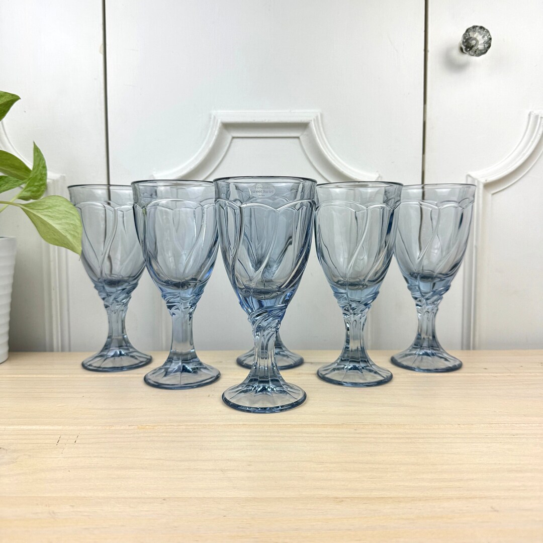 Vintage Set of 6 Noritake Sweet Swirl Water Goblets With Original ...