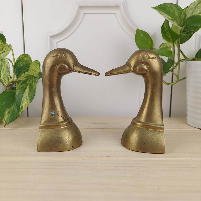 Set of 2 Vintage Brass Duck Bookends Brass Mallard Duck - Etsy
