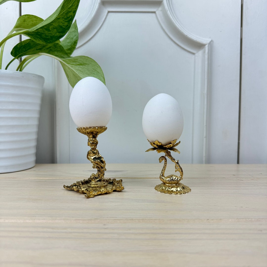 Vintage Egg or Crystal Ball Stands, Elegant Gold Display Stands ...