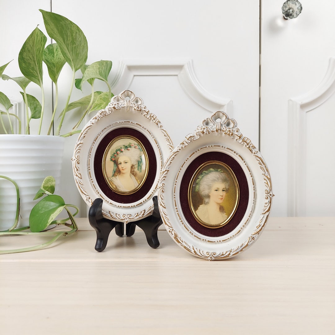 Set of 2 Vintage Cameos With Princess Lamballe and Maria Cosway, A ...