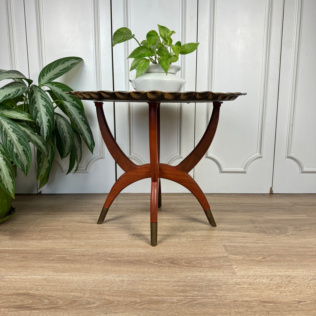 Mid Century Modern Wooden Spider Leg Table With Optional Tops, MCM ...
