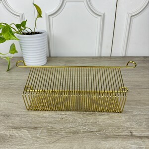 Vintage 40 Slot Vinyl Record Rack for 45's, Gold Metal Tabletop Rack ...