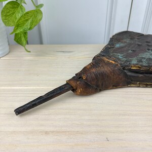 Antique Wood and Leather Bellows, Primitive Ornamental Fireside ...