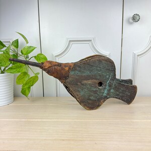 Antique Wood and Leather Bellows, Primitive Ornamental Fireside ...