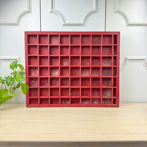 Rustic Red Display Shelf With 63 Cubbies, Wooden Display for ...