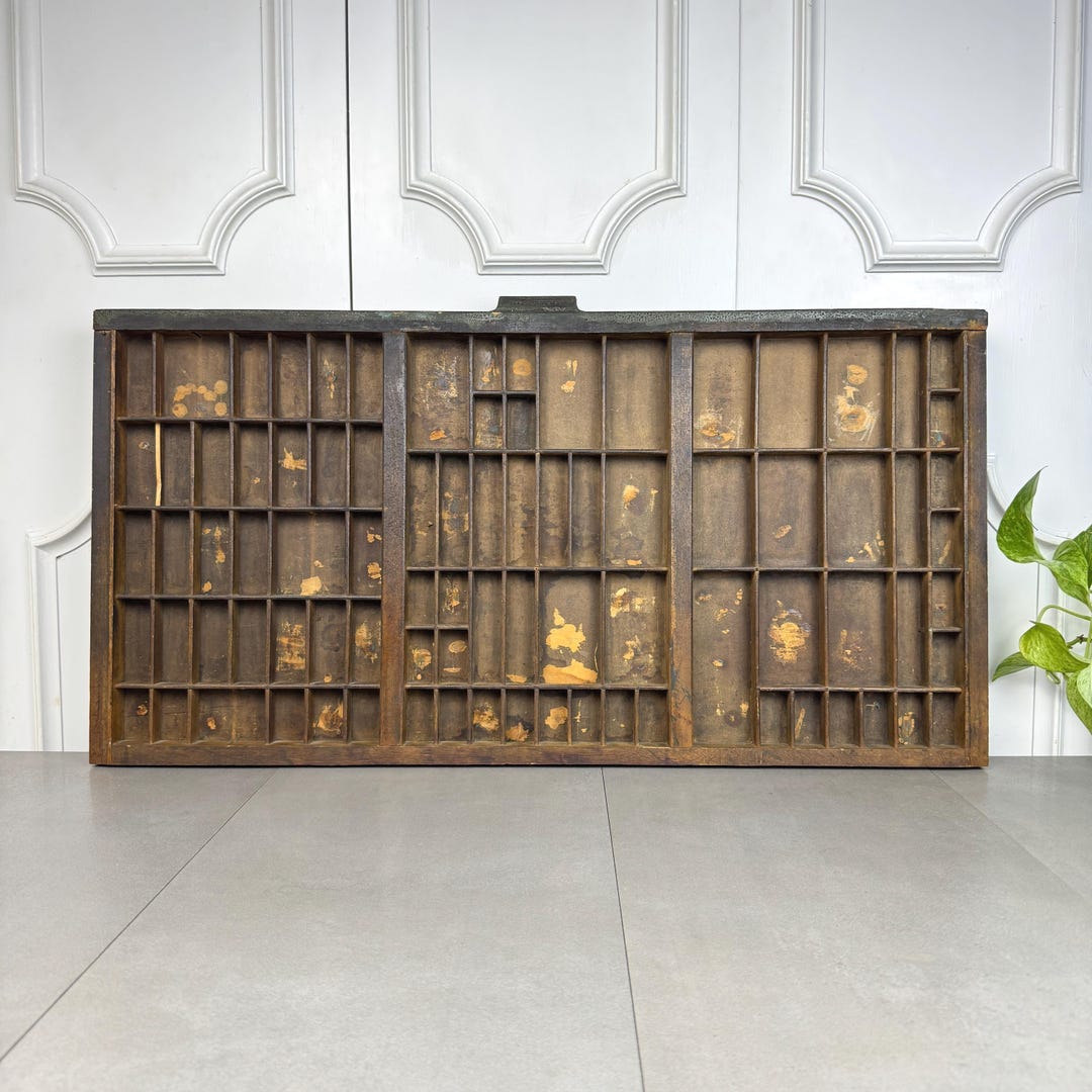 Antique Printer's Tray by Hamilton, Large Wooden Typeset Drawer With ...