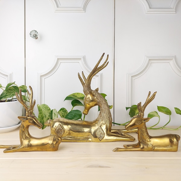 Brass Reindeer - Etsy