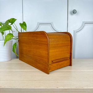 Vintage Teak Tambour Organizer With 5 Dividers by Teak-tech the Mark of ...