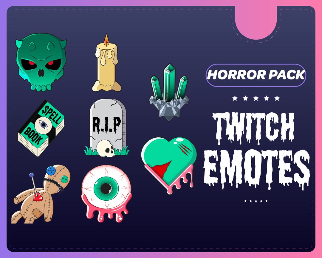 Twitch Horror Emotes and Sub Badge Pack, Green Skull, Candle, RIP ...