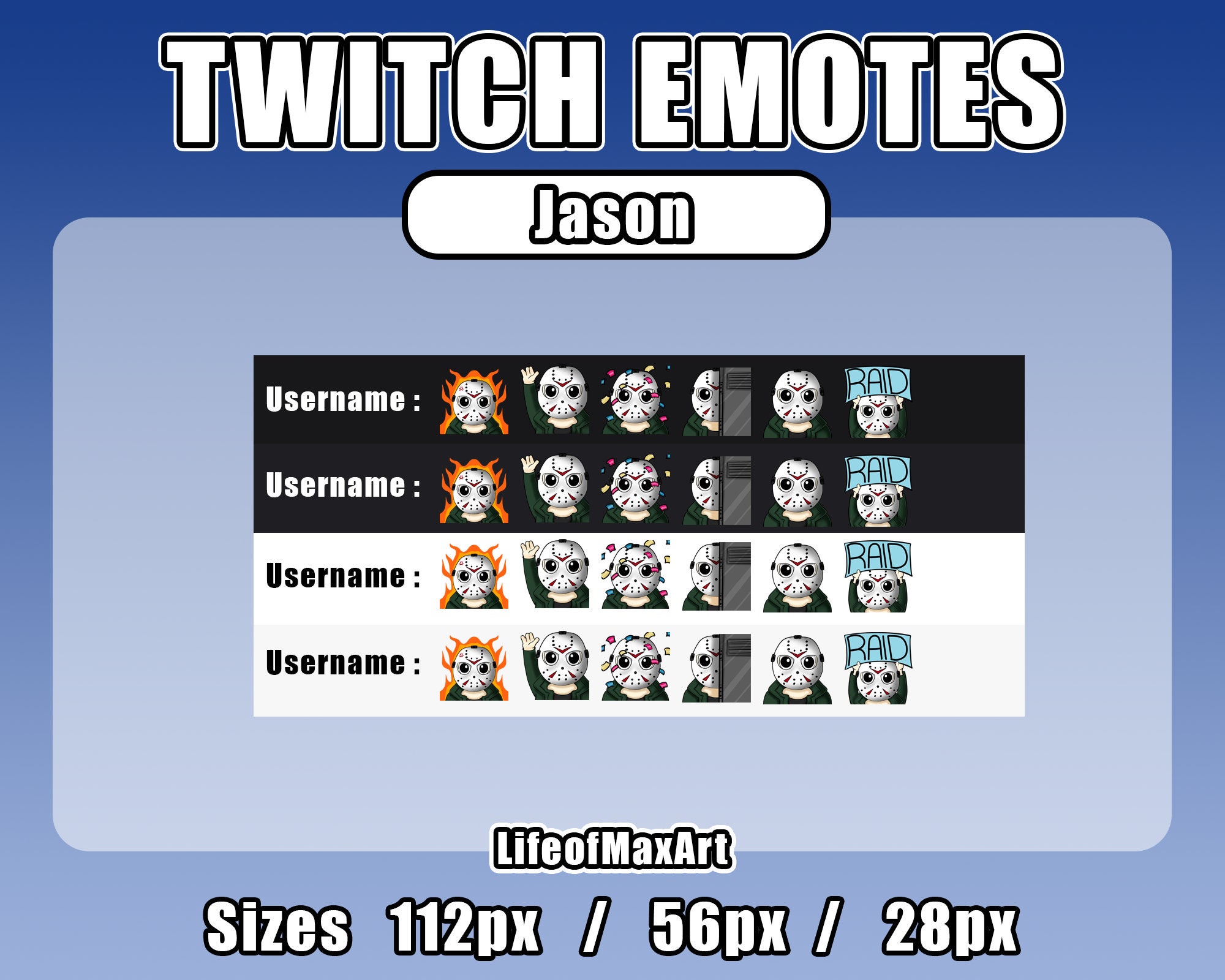 JASON Emote for Twitch and Discord Scary DBD Masked Horror - Etsy