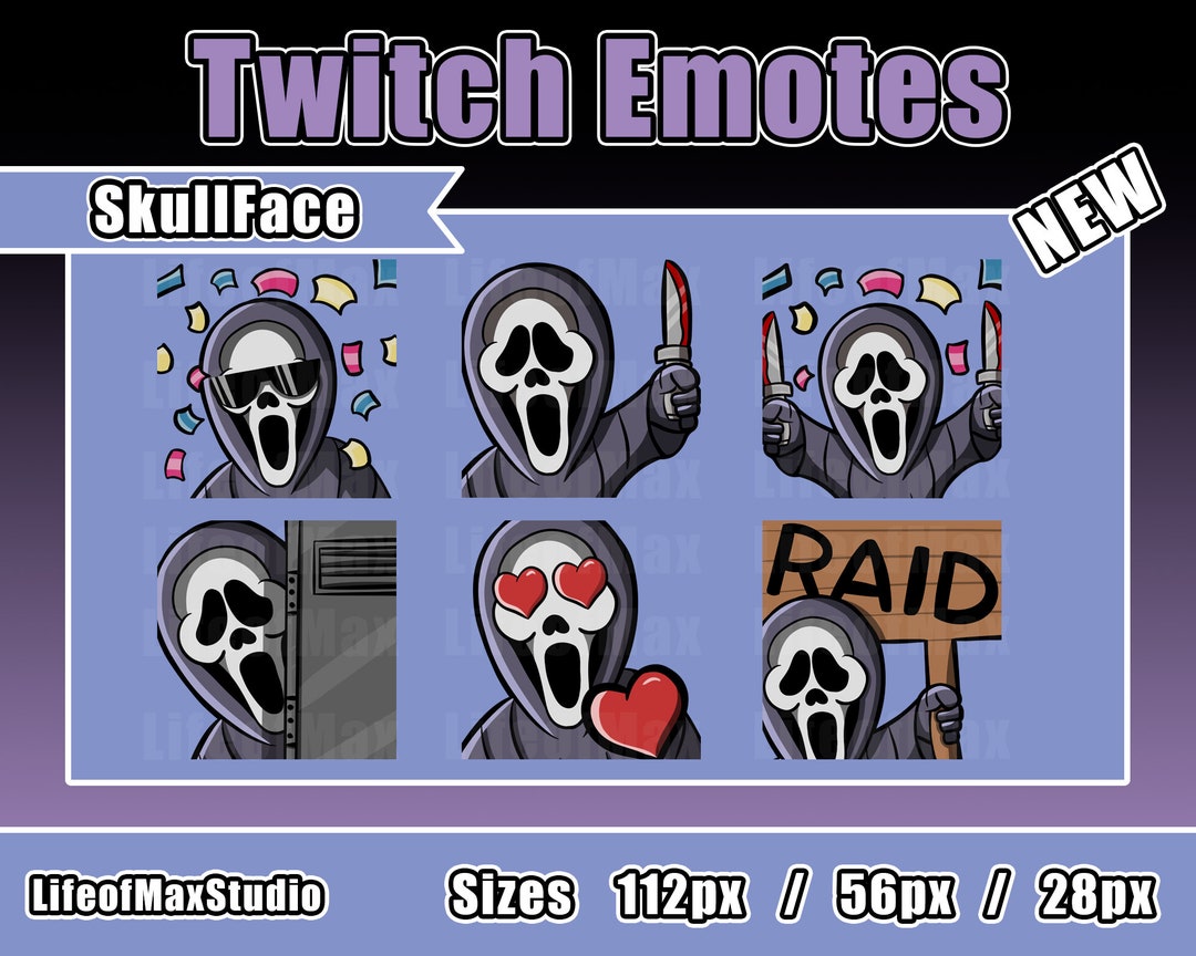 Skull Emote for Twitch and Discord Scary DBD Ghostface Horror - Etsy ...