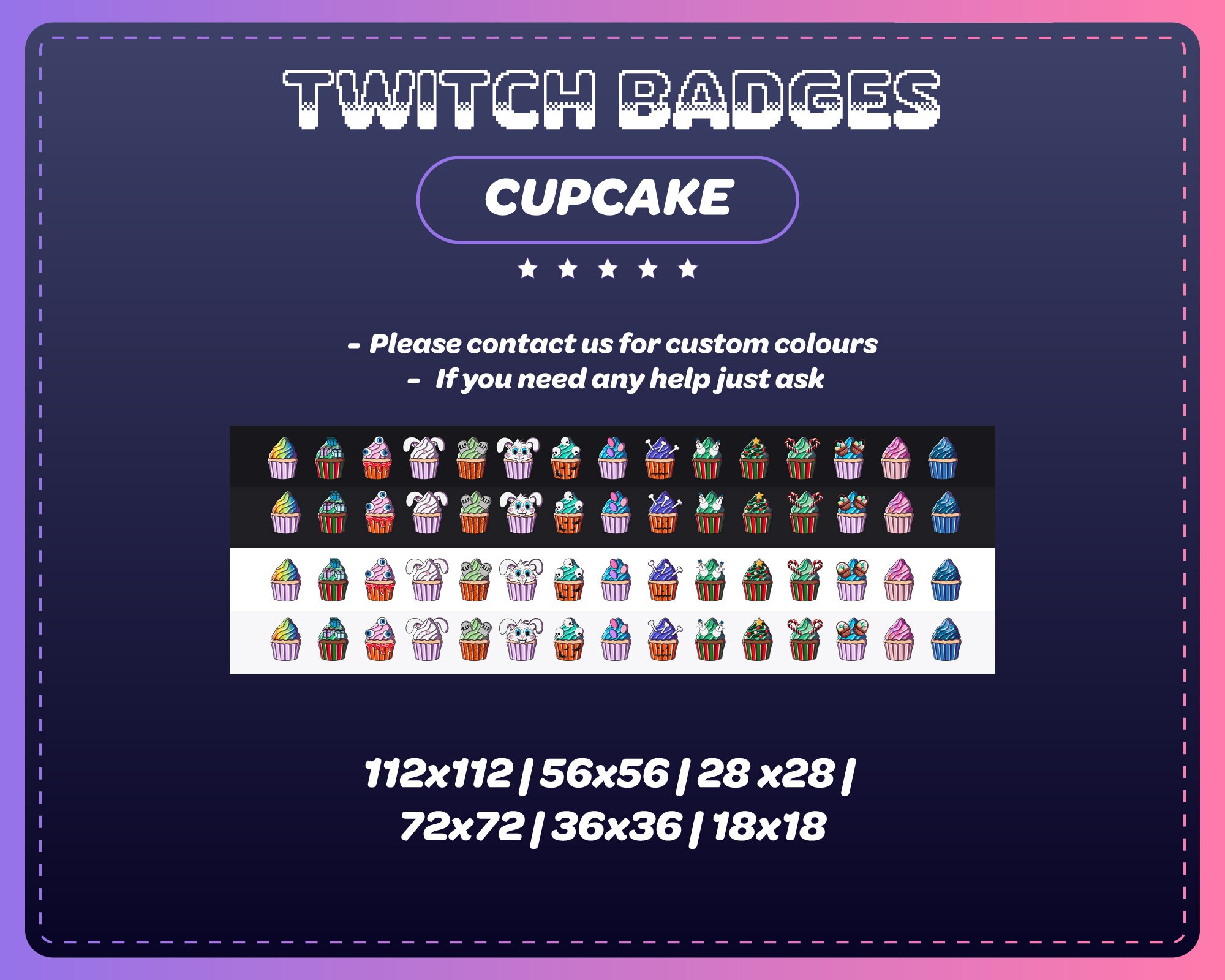 CUPCAKE Twitch Emote Bundle Pack Halloween Twitch Emotes Christmas ...