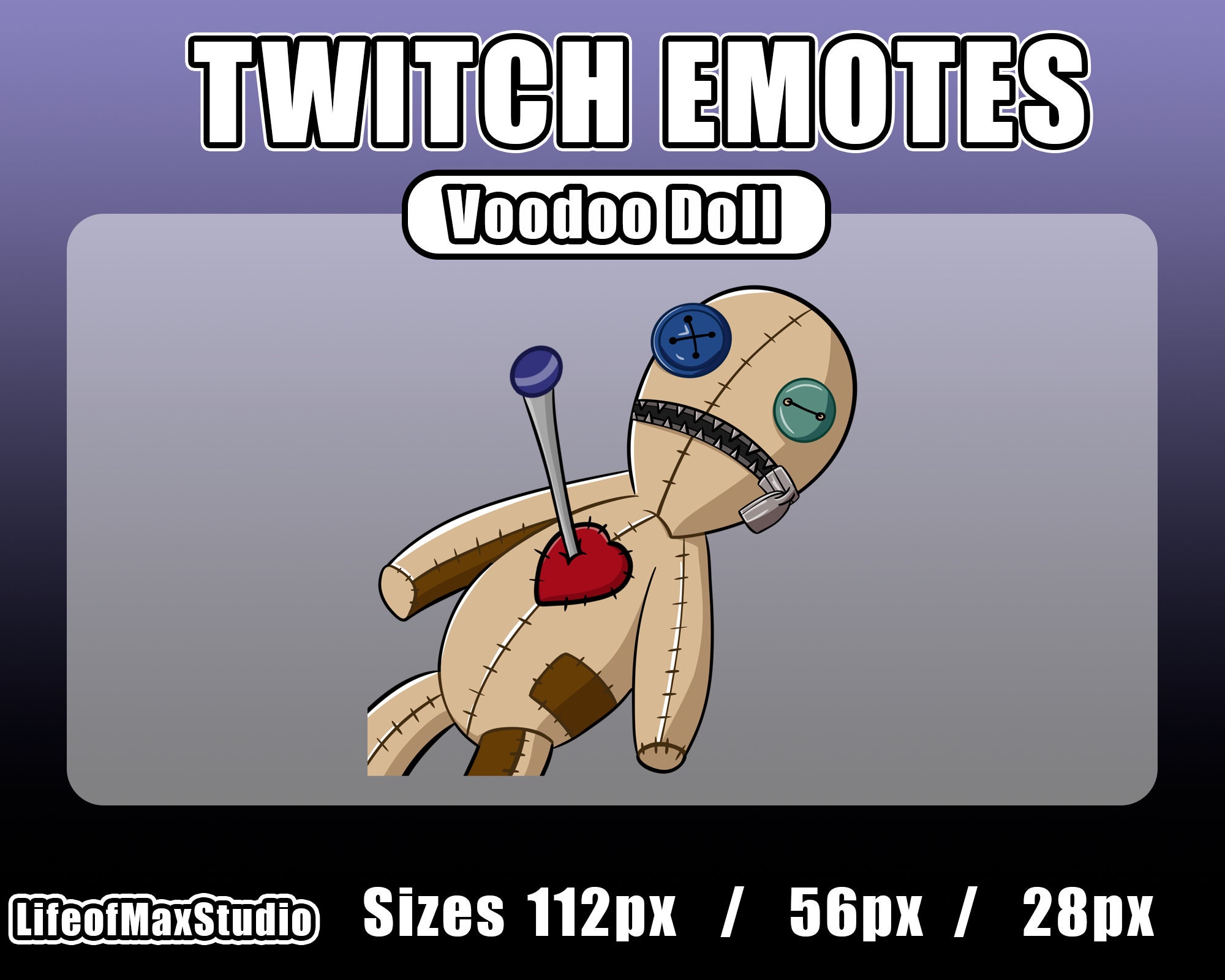 VOODOO DOLL Twitch Emote Twitch and Discord Horror Emote - Etsy