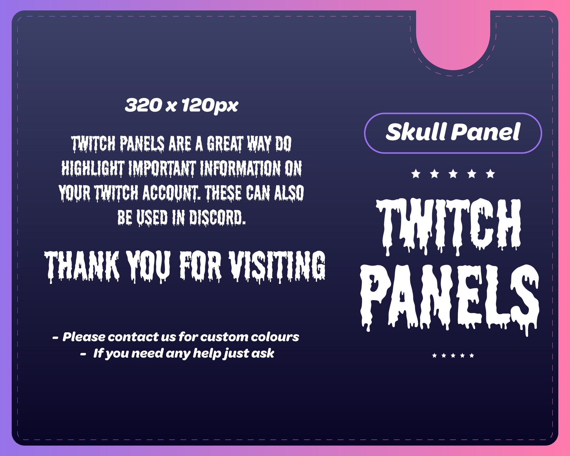Green Skull Twitch Panel, Twitch and Discord Horror Panel Headers ...