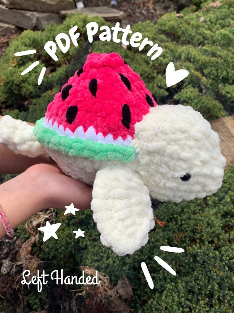 LEFT HANDED Watermelon Sea Turtle Crochet Pattern | Beginner ...