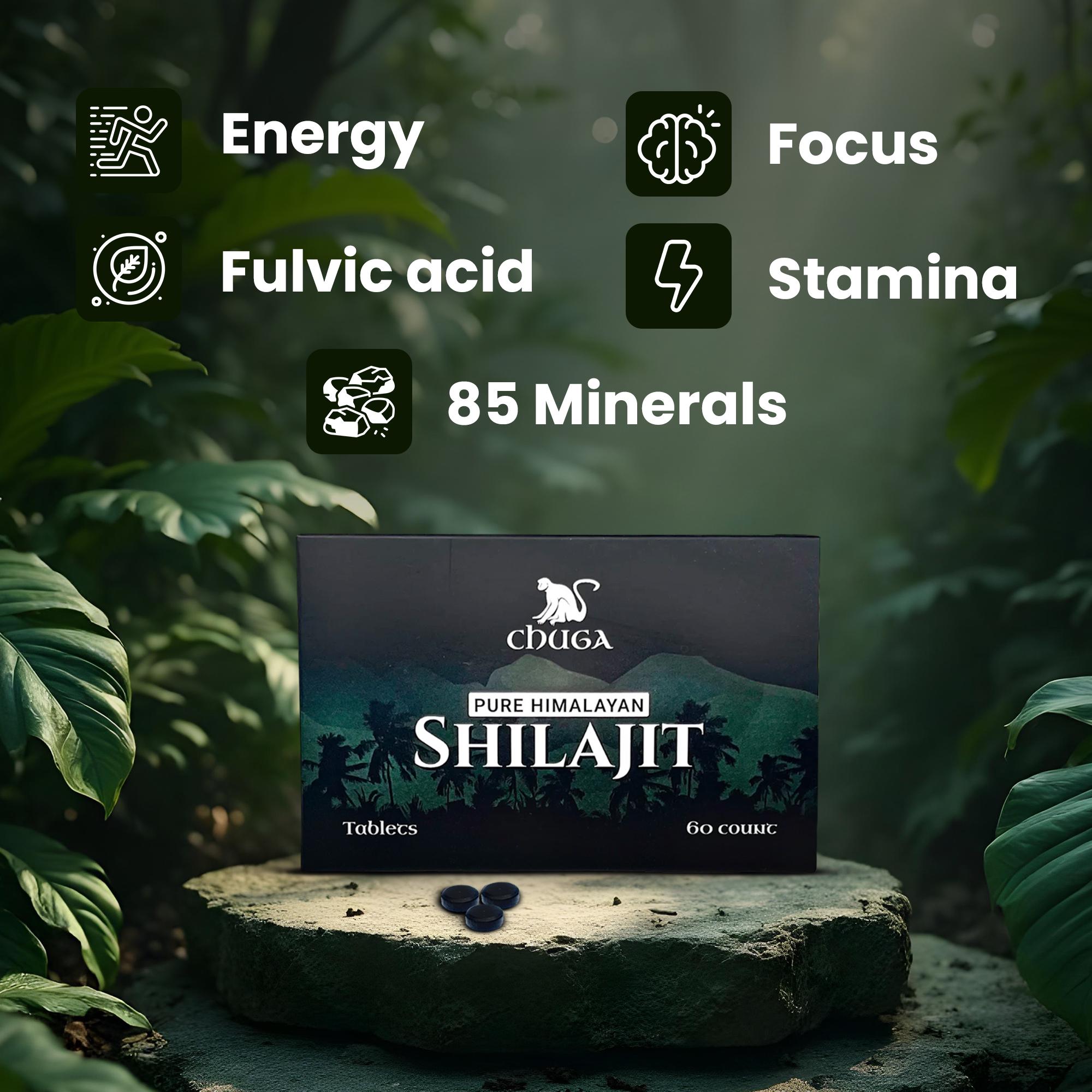 Organic Himalayan Shilajit 60 Tablets, Ethically Harvested - Gold Grade ...