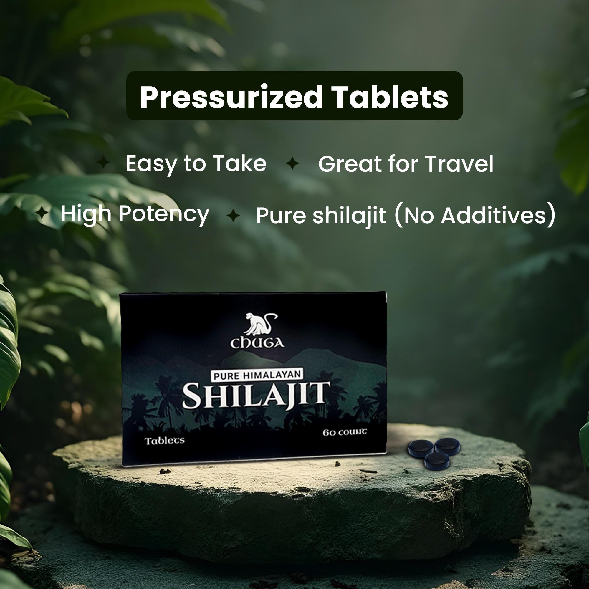 Organic Himalayan Shilajit 60 Tablets, Ethically Harvested - Gold Grade ...
