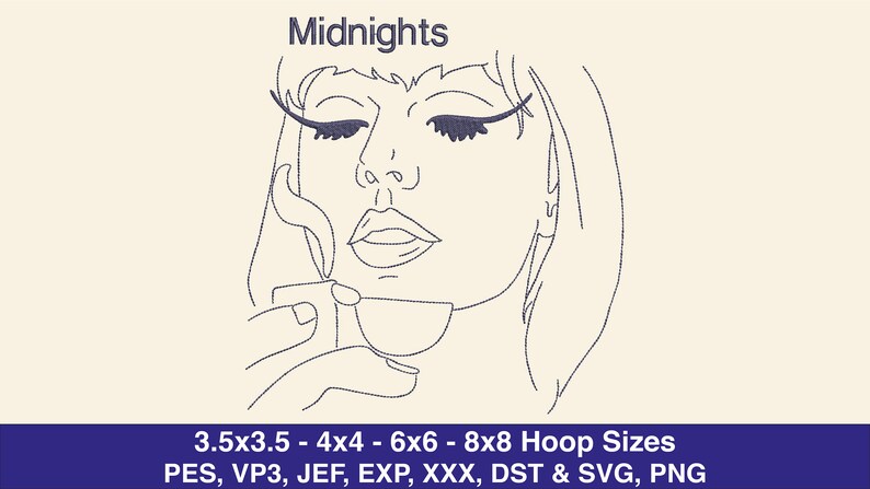 Taylor Swift Album Embroidery Design Midnights Embroidery - Etsy