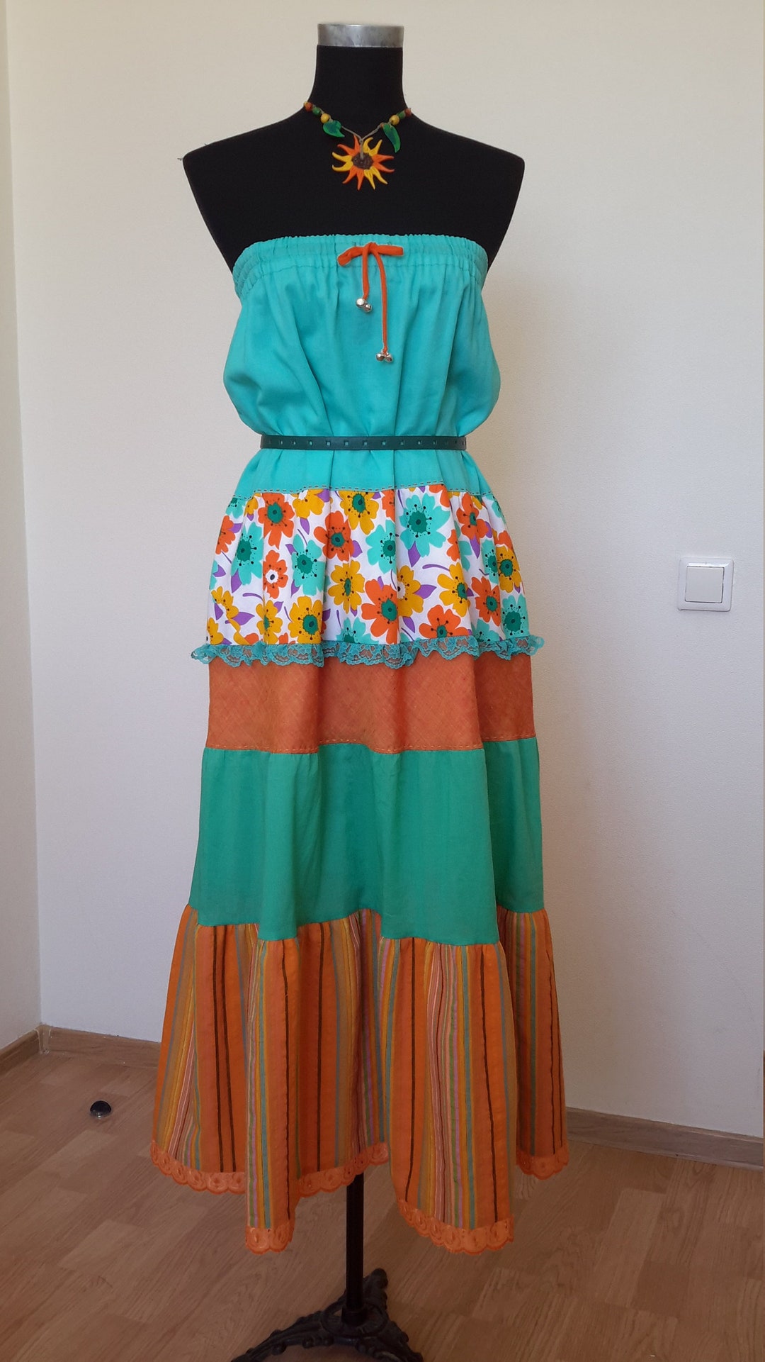 Handmade Sundress Boho, Hippie Style Dress/skirt Natural Material ...