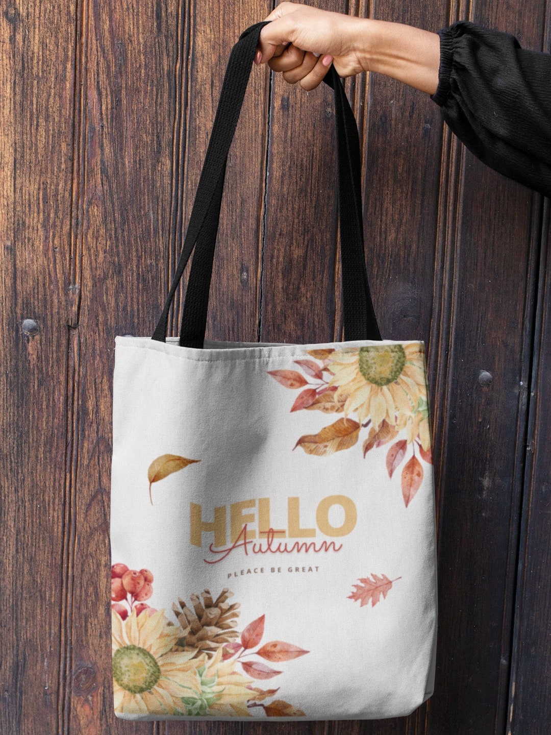 Sunflower Tote Bag Cute Tote Bag Fall Bag Plant Tote Grocery Shop Bag ...
