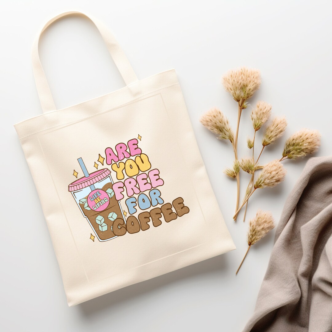 Are You Free for Coffee Tote | Iced Coffee Tote Bag | Modern Cute ...