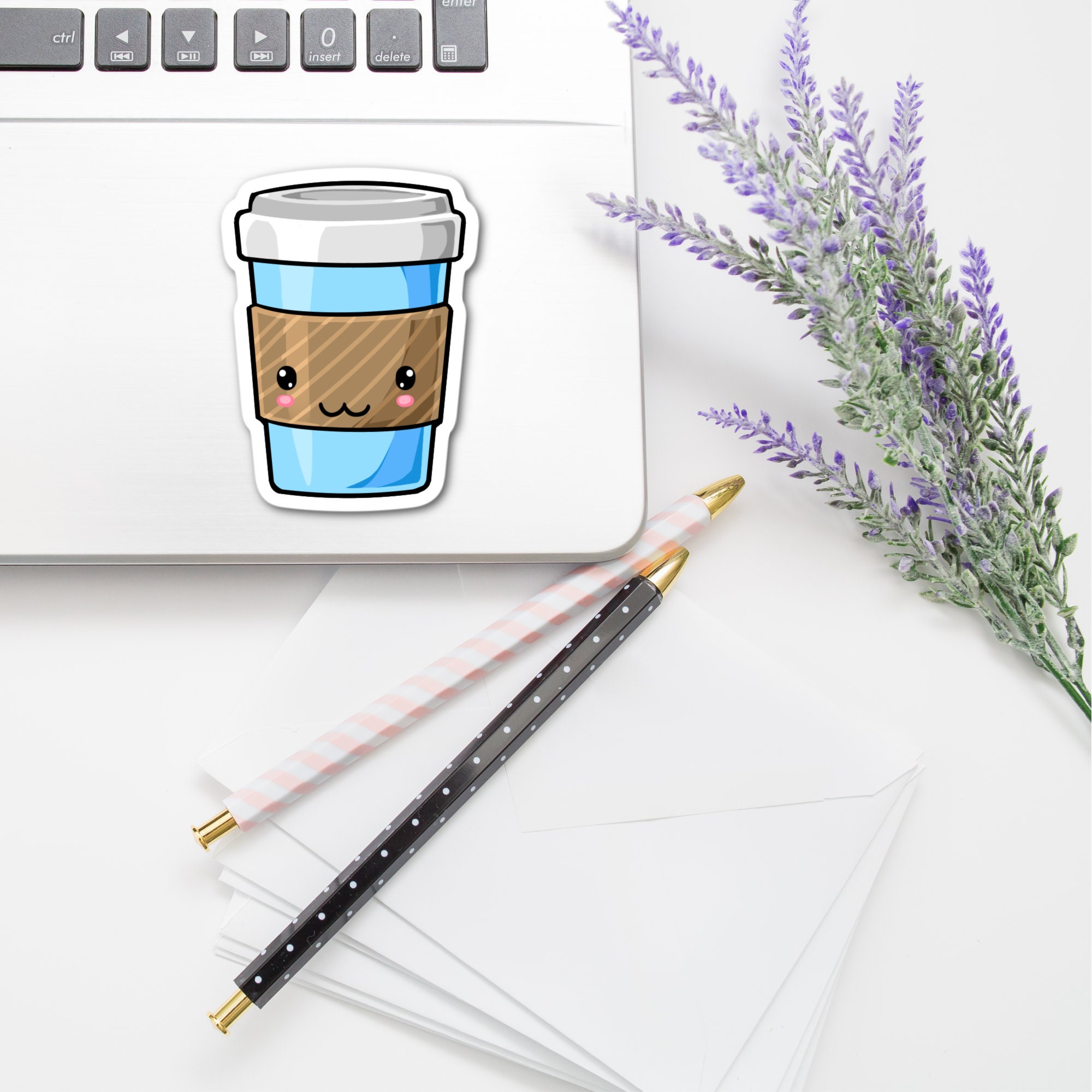 Printable Coffee Cups Stickers | Digital Stickers Sheet for Planner ...