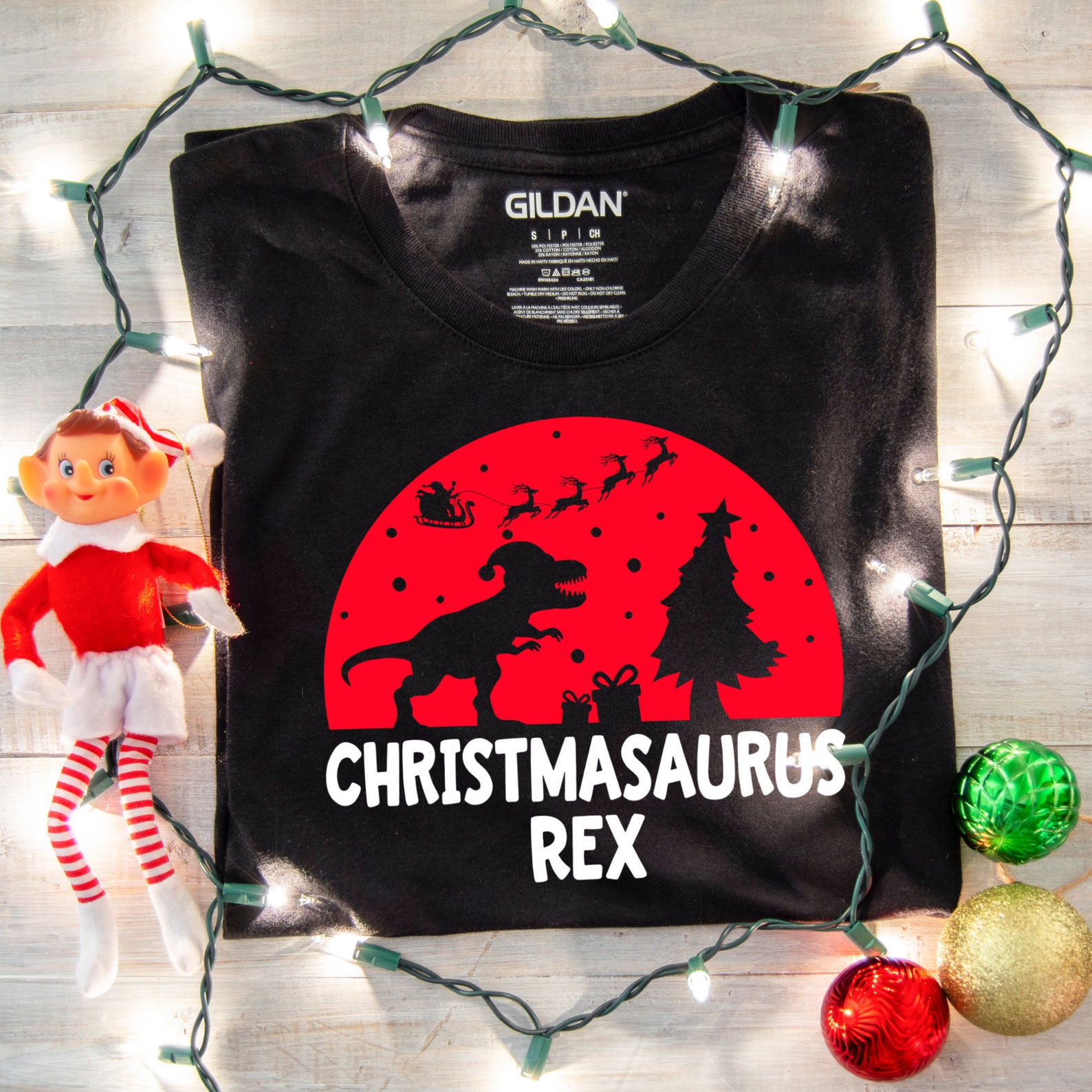 Christmasaurus Jurassic T Rex Shirt | Modern Tee | Shirts for Christmas ...