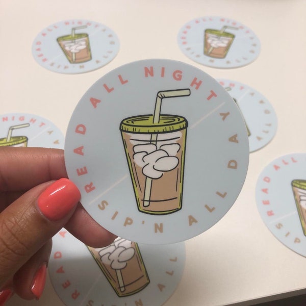 Binge All Night, Sip All Day Iced Coffee 3 Sticker TV Lover, Coffee ...