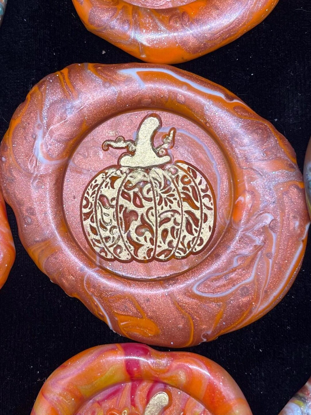 Filigree Pumpkin Autumn Sticker Set Sealing Wax Seals Cards ...