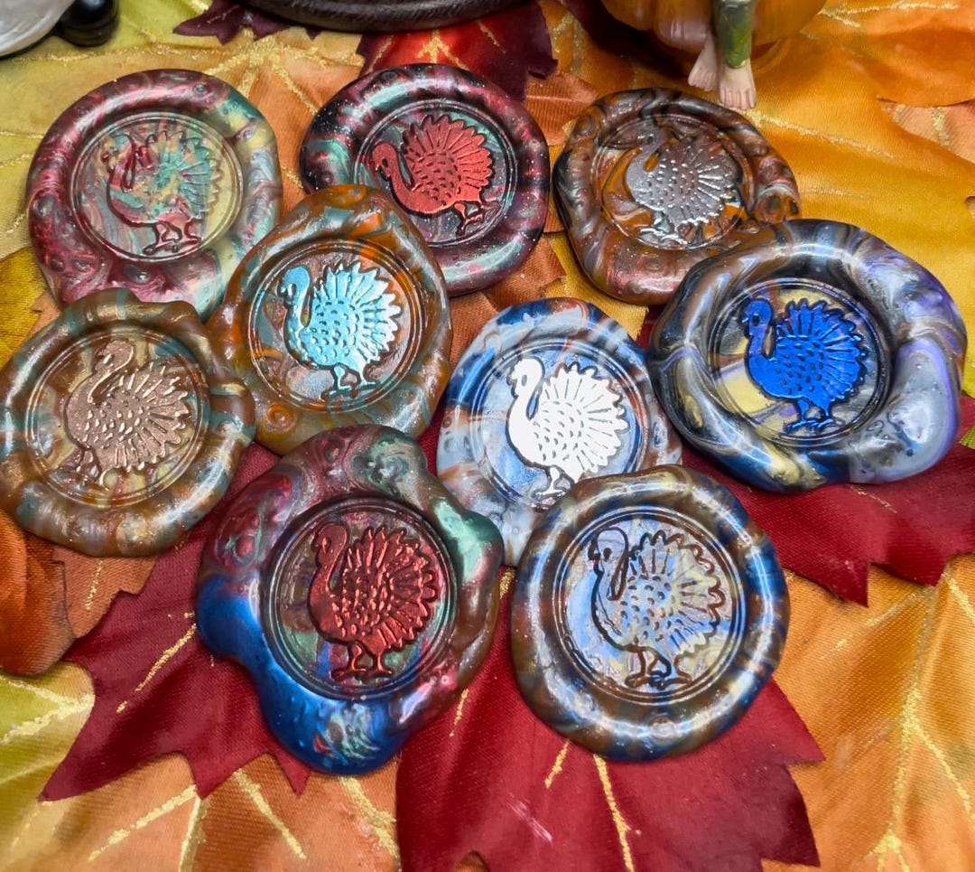 Thanksgiving Turkey Sticker Set Sealing Wax Seals Cards Wax Seal ...