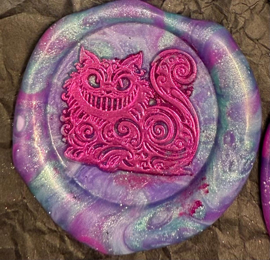 Groovy Cheshire Cat, Alice in Wonderland Seal Stickers, Gift Tags ...