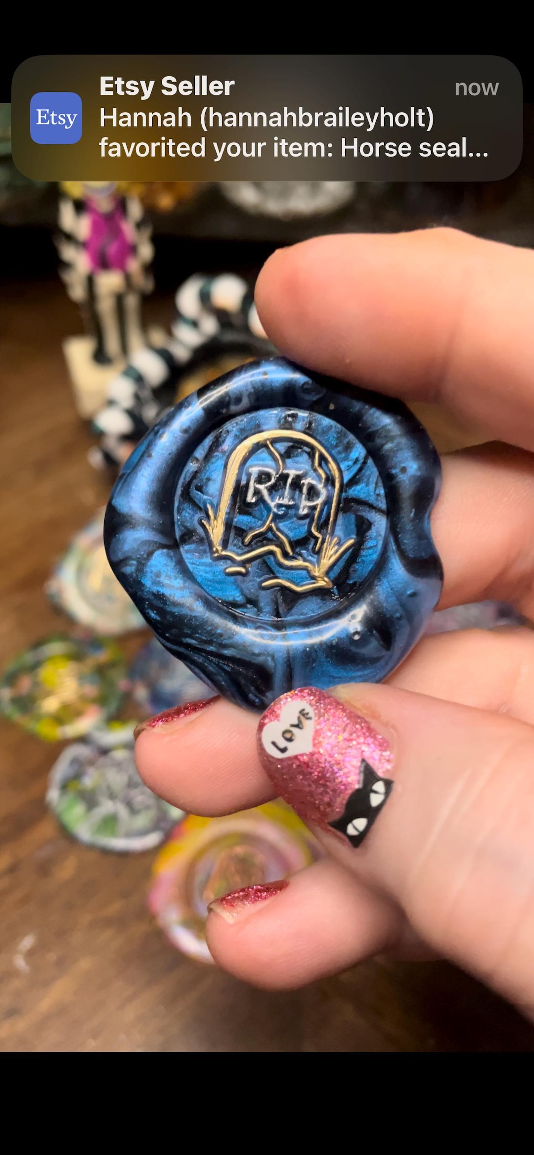 Beetlejuice RIP Grave Sticker Set Sealing Wax Seals Cards OVER the HILL ...