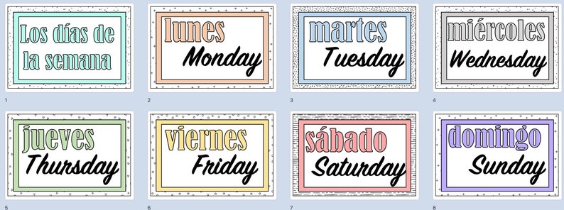 Printable Spanish Posters - Days of the Week - Español - Teaching ...