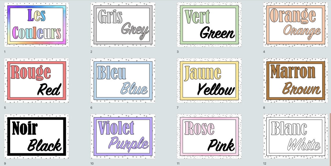 Printable French Classroom Posters - Colours - Les Couleurs - Teaching ...