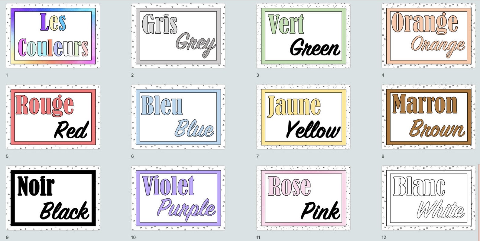 Printable French Classroom Posters - Colours - Les Couleurs - Teaching ...