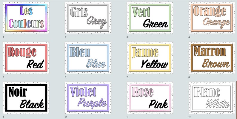 Printable French Classroom Posters - Colours - Les Couleurs - Teaching ...
