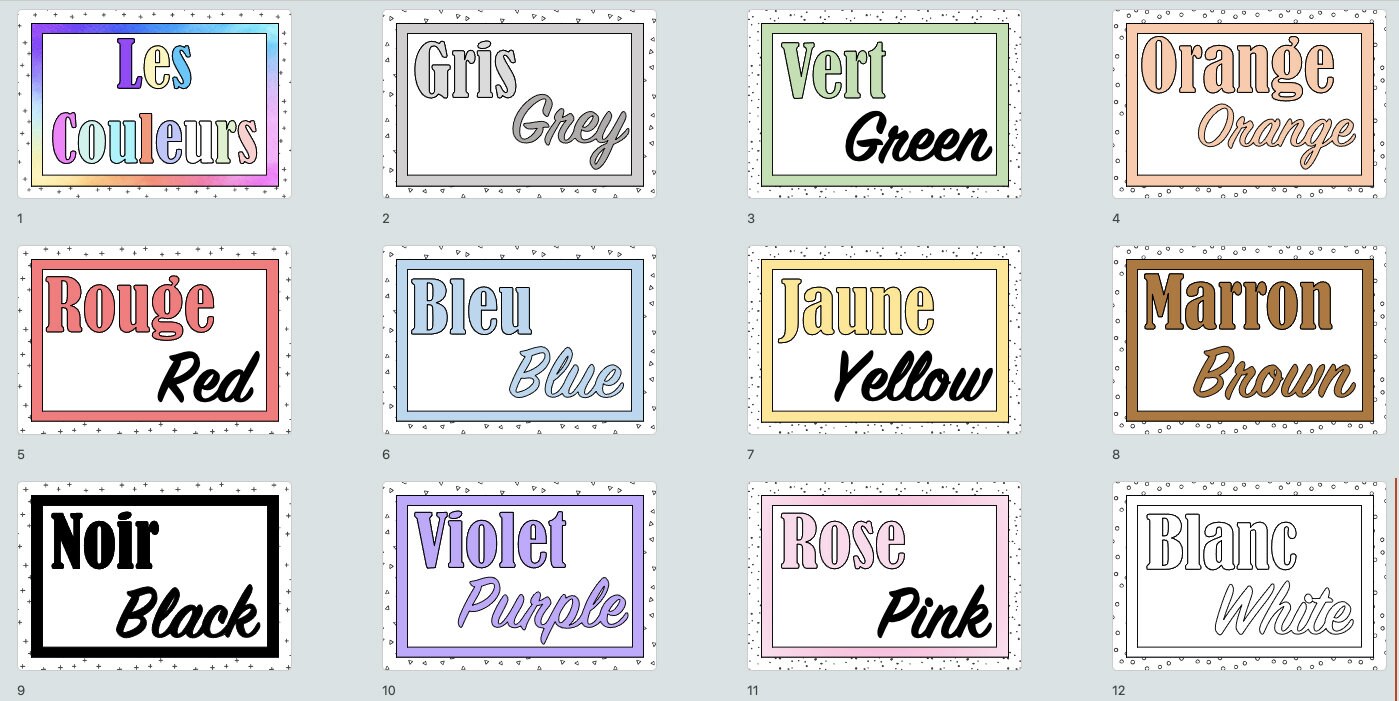Printable French Classroom Posters - Colours - Les Couleurs - Teaching ...