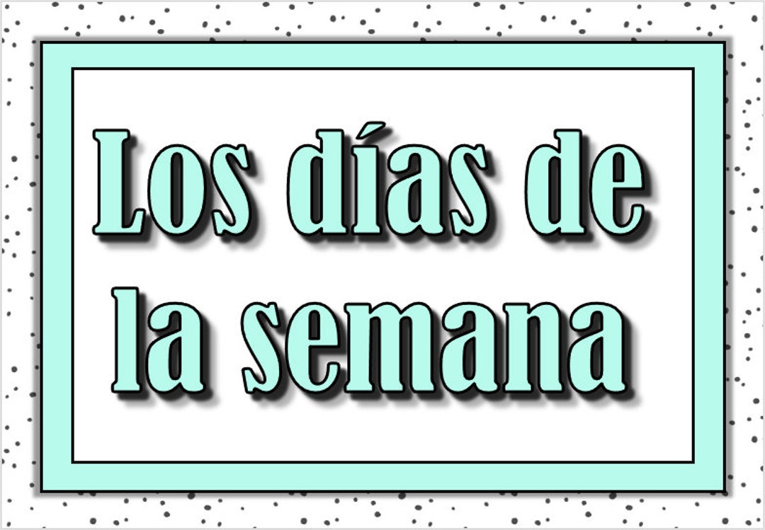 Printable Spanish Posters Days of the Week Español - Etsy