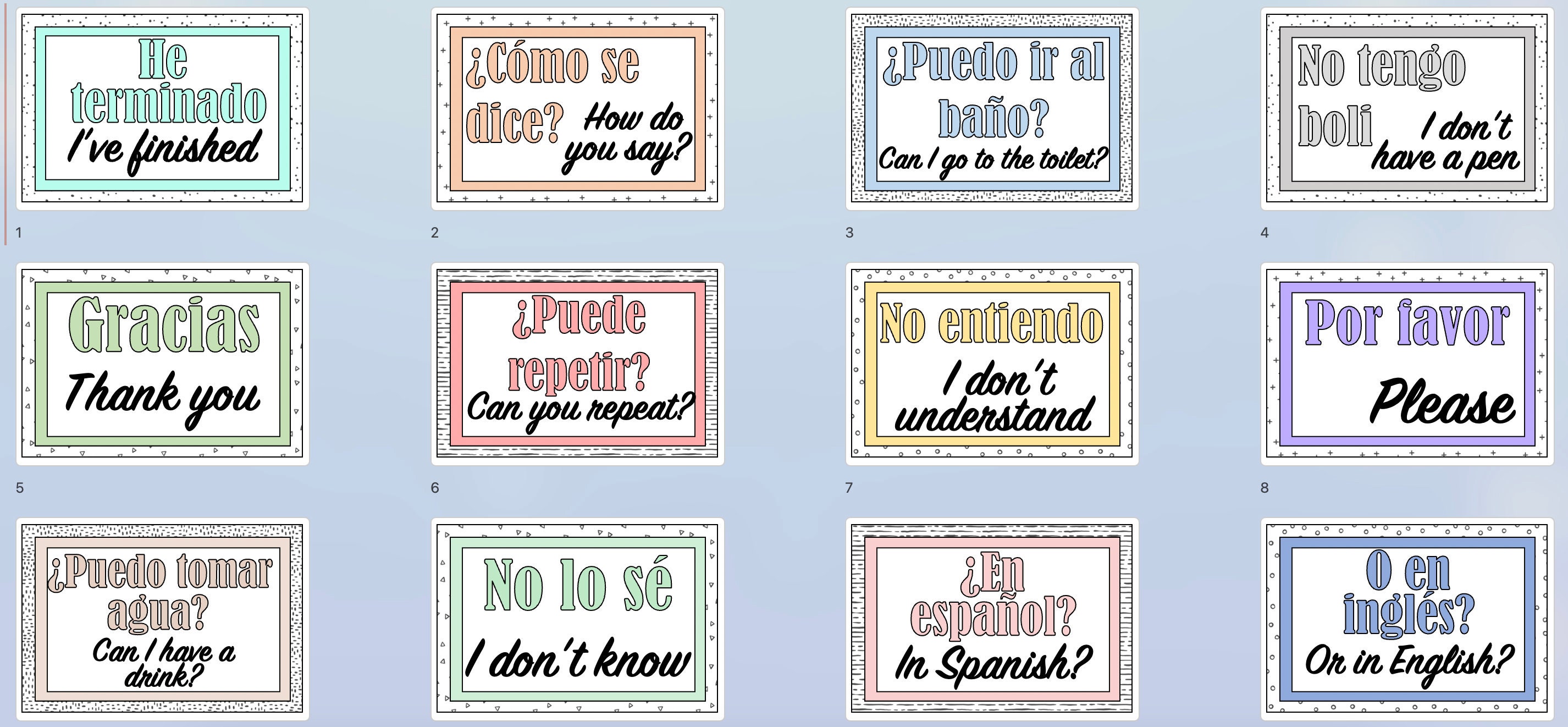 Printable Common Classroom Phrases - Spanish - Printable Posters ...