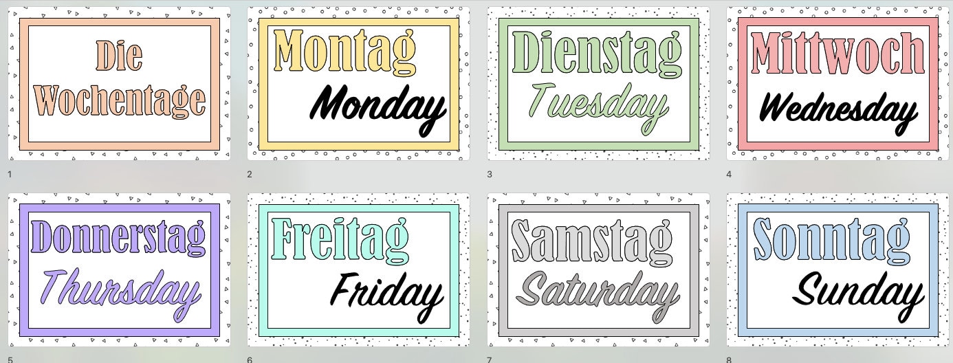 Printable German Posters Days of the Week Teaching Resources Digital ...