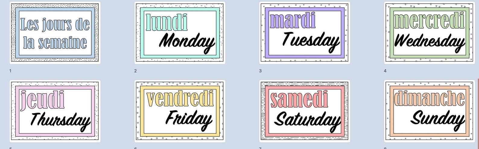 Printable French Posters - Days of the Week - Teaching - Resources ...