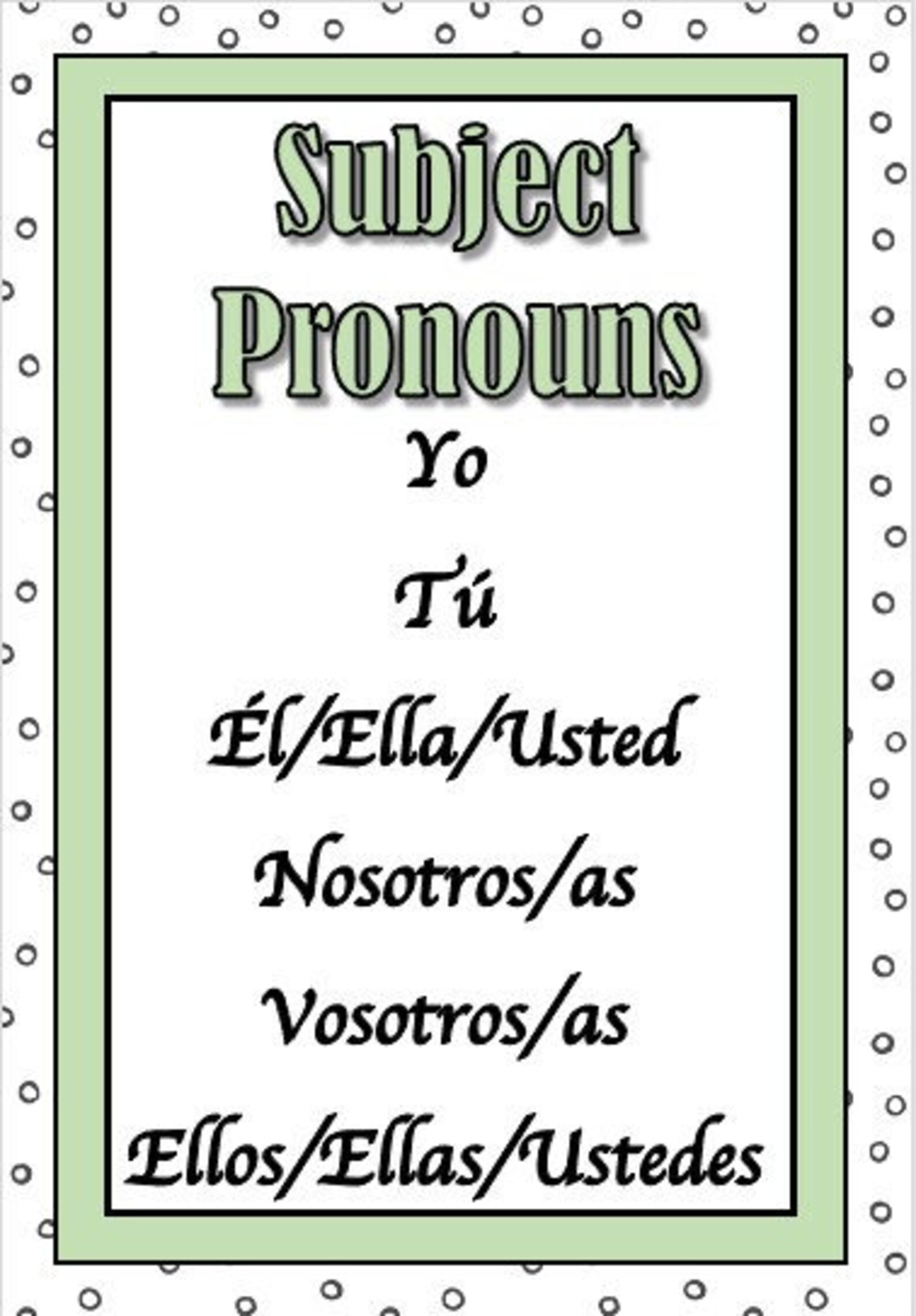 Printable Spanish Posters Pronouns Spanish Teaching - Etsy