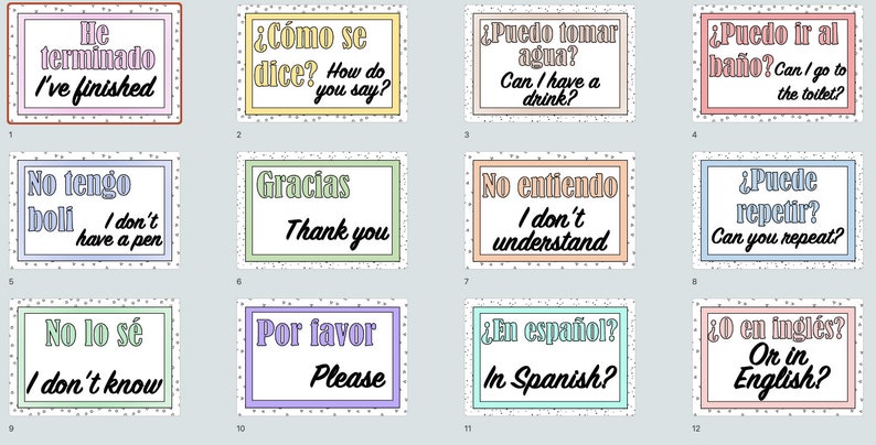 Printable Common Classroom Phrases Spanish Printable Posters Digital ...